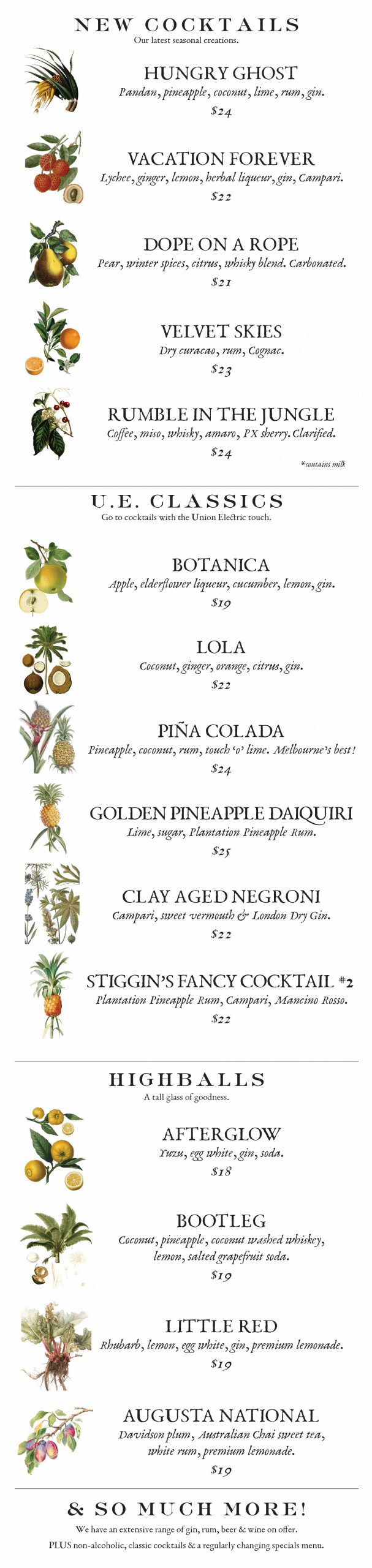 Menu – Union Electric