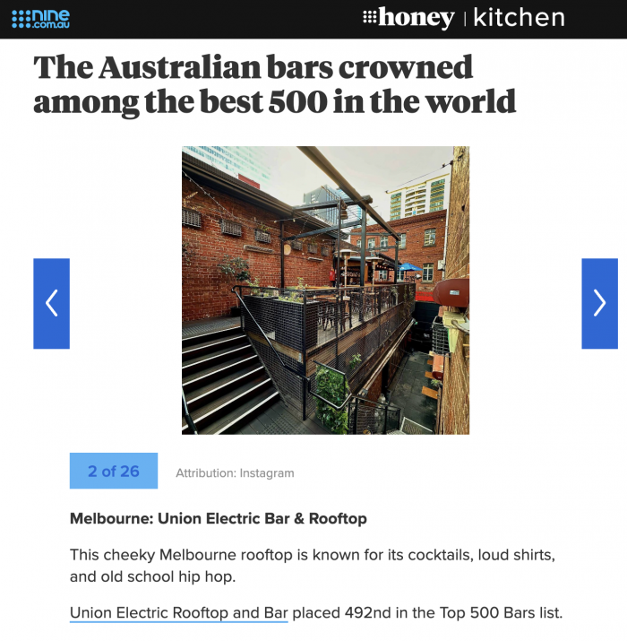 THE AUSTRALIAN BARS CROWNED AMONG THE BEST 500 IN THE WORLD – Union ...